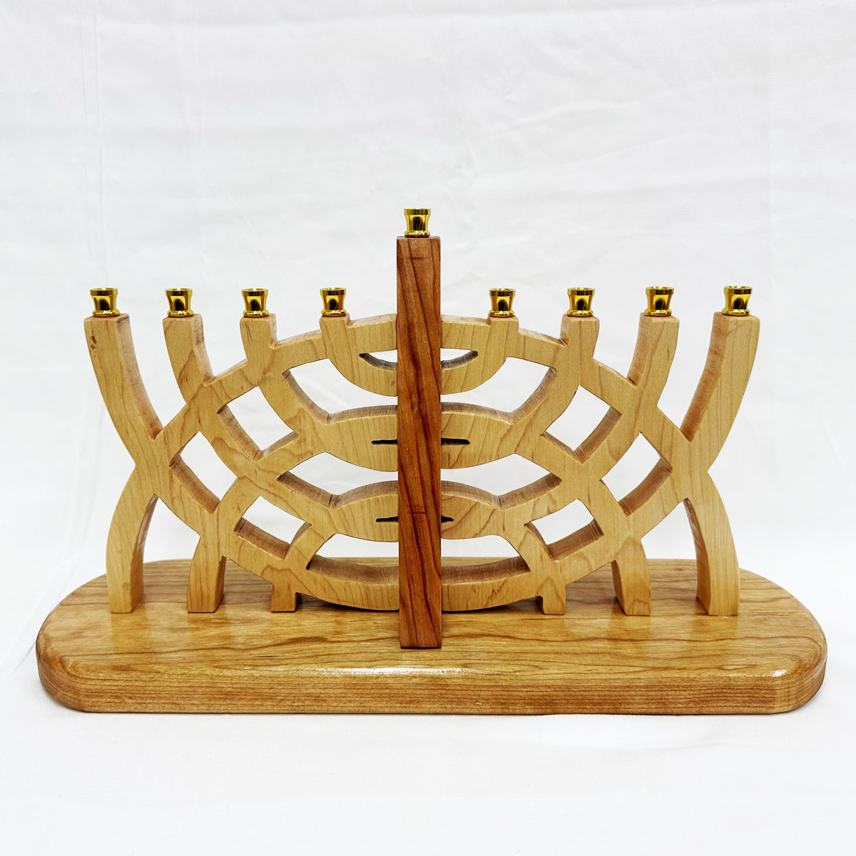 Chanukah Menorah- Three Tone Wood – Cummings Centre Boutique
